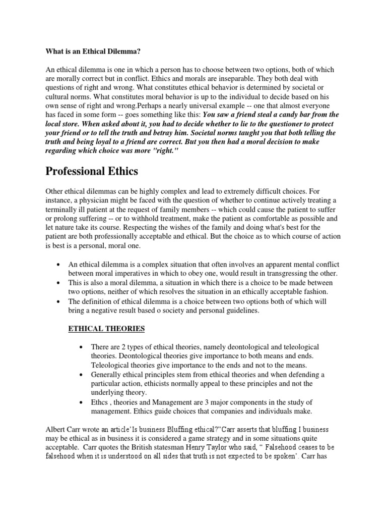 What Is An Ethical Dilemma | PDF | Morality | Ignorance