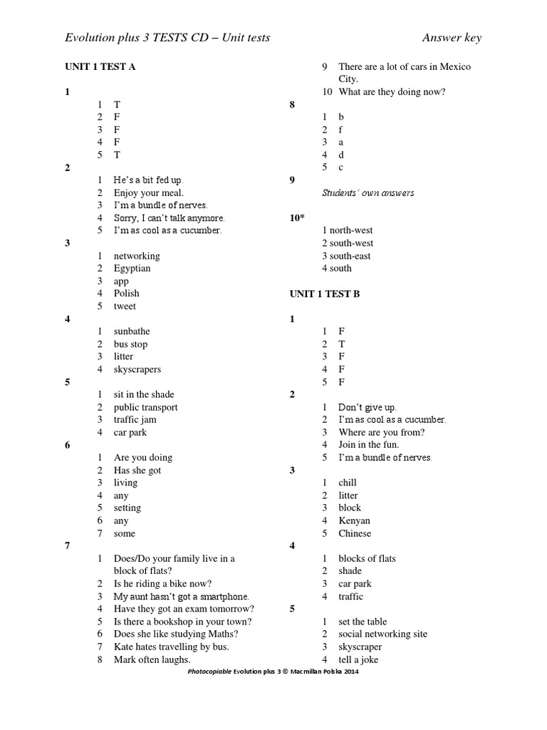 Unit Tests Answer Key Pdf Pdf Nature Nature