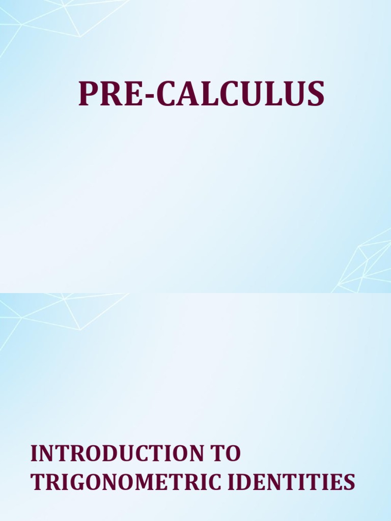 Introduction To Trigonometric Identities | PDF | Trigonometric ...