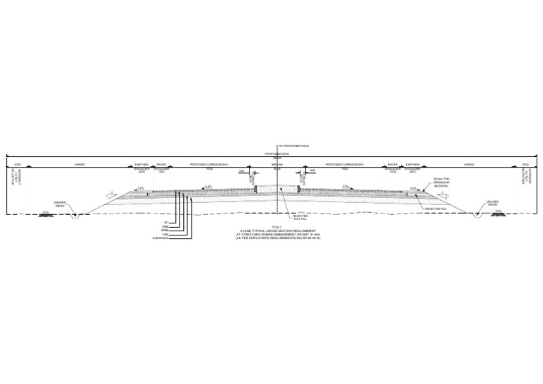 4 Lane Typical Cross-Section Realignment at Stretches Where Embankment ...
