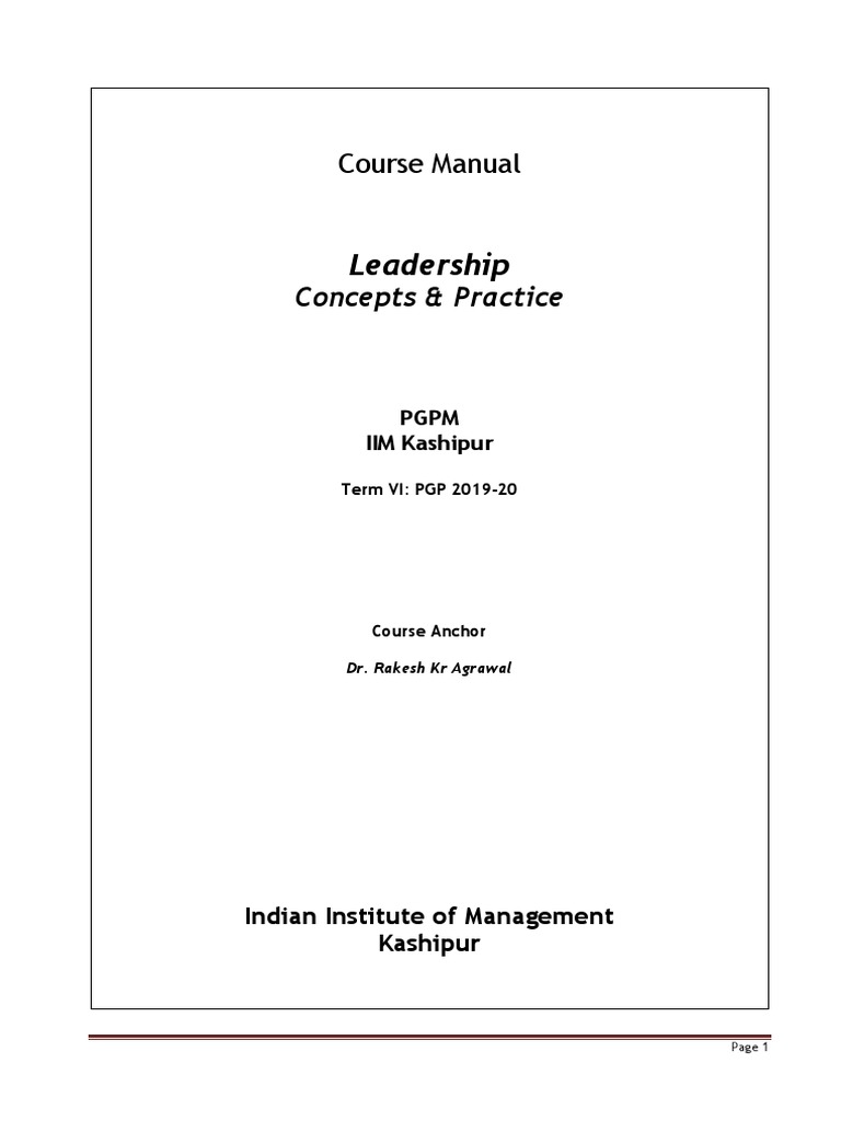 Leadership - Concepts and Practices | PDF | Competence (Human Resources ...