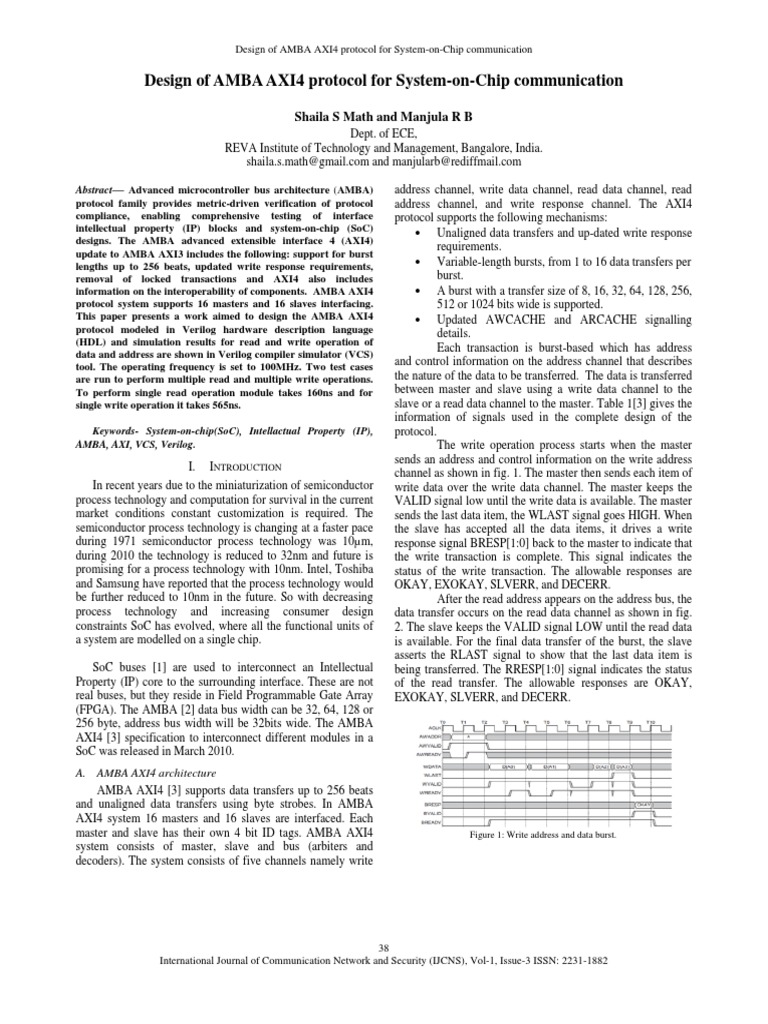 AXI Implementation On SoC | PDF | System On A Chip | Computer Data