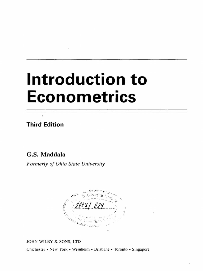 Introduction To Econometrics PDF | PDF | Ordinary Least Squares | Regression Analysis