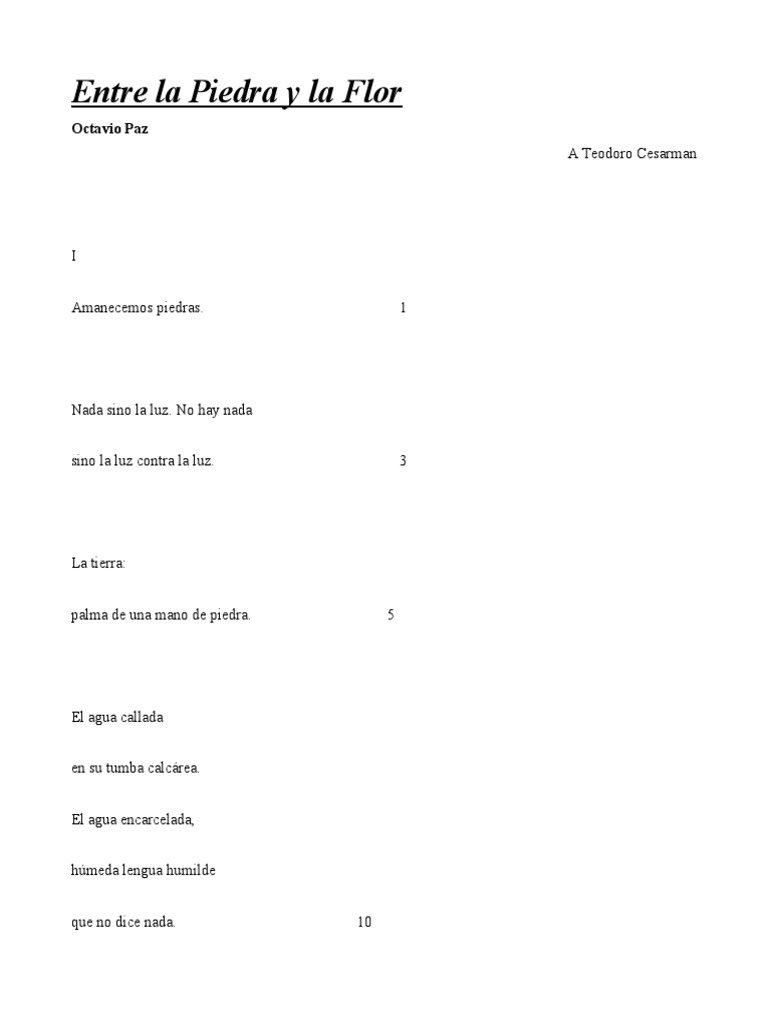 Entre La Piedra y La Flor - Octavio Paz 1976-1977 | PDF | Naturaleza