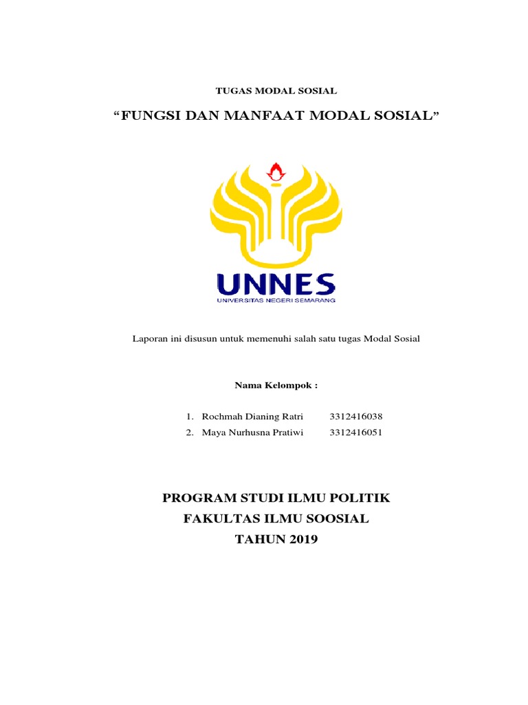 Fungsi Dan Manfaat Modal Sosial Fix | PDF