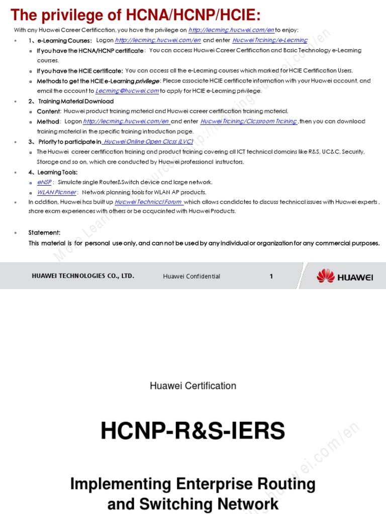 HCIP-R&S-IERS Training Materials V2.0 (July 21,2017) PDF | PDF | Router (Computing) | Routing