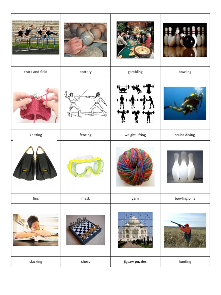 Pictionary Hobbies PDF | PDF