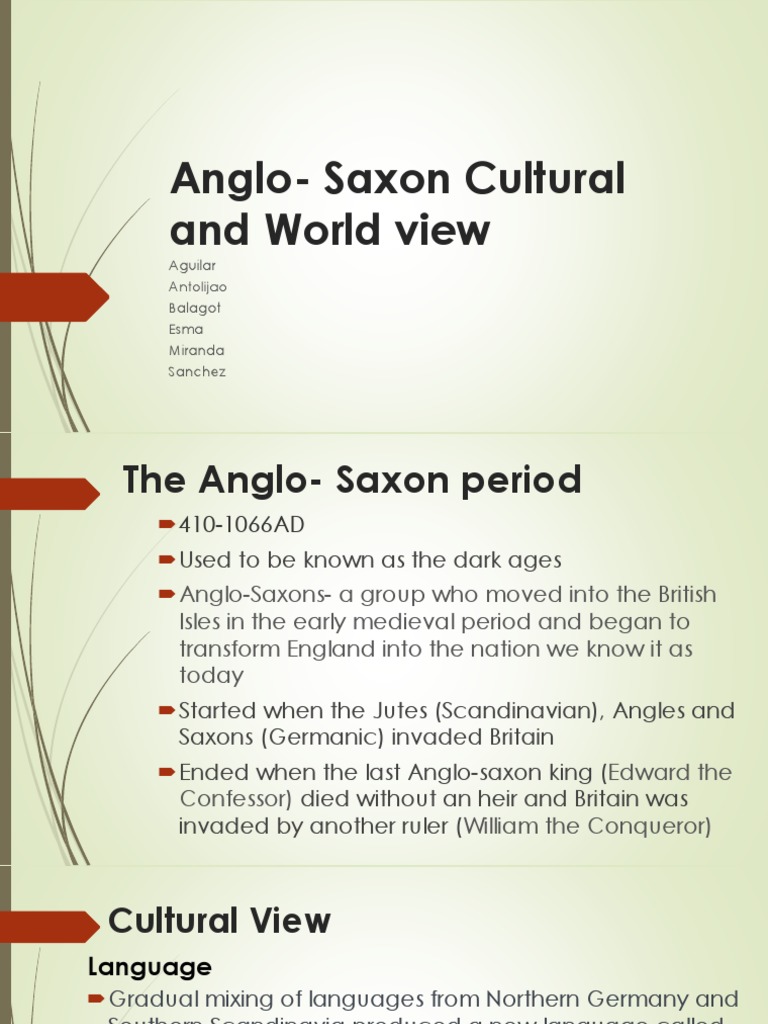 Anglo Saxons | PDF | Anglo Saxons | Early Middle Ages