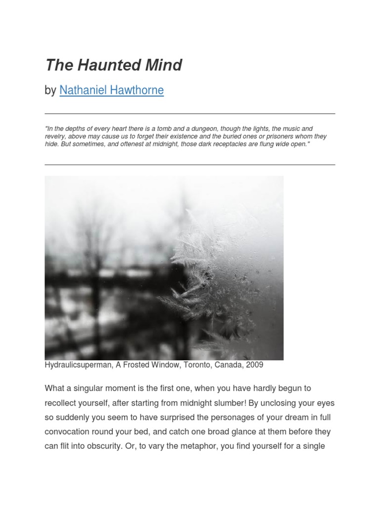 The Haunted Mind: Nathaniel Hawthorne | PDF | Nature