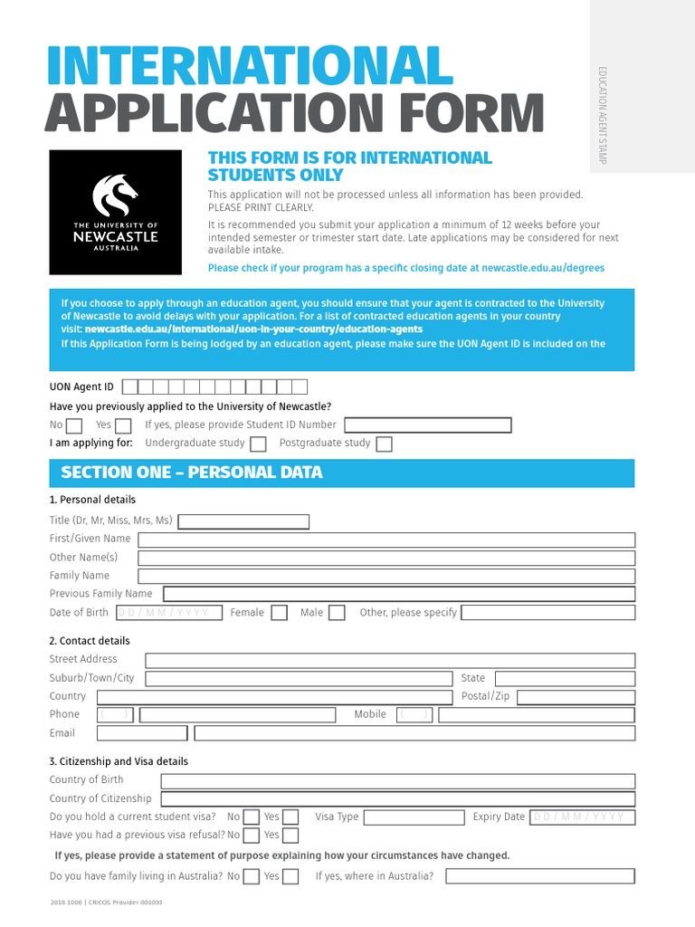 Application Form: International | PDF | Travel Visa | Personally ...