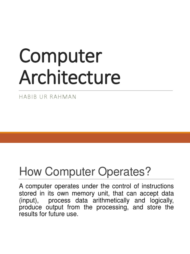 Computer Architecture: Habib Ur Rahman | Download Free PDF | Personal ...