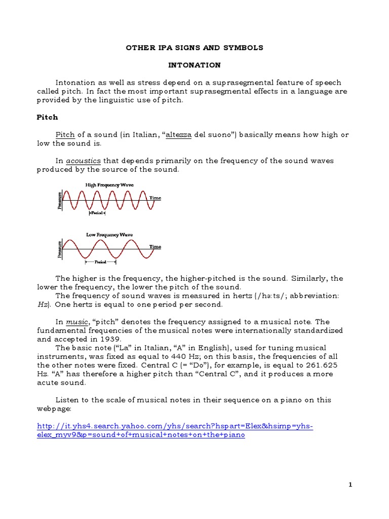 Other Ipa Signs and Symbols: HZ) - One Hertz Is Equal To One Period Per ...