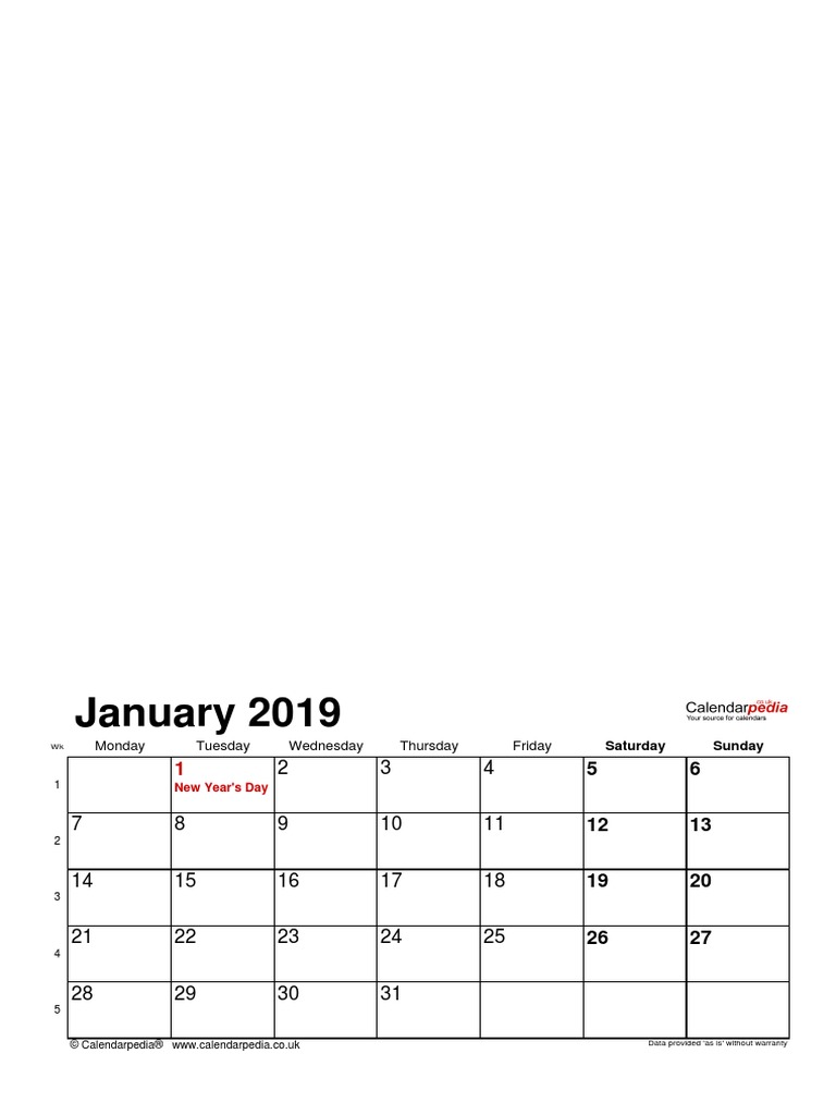 Photo Calendar 2019 Standard | PDF | Holidays | Observances