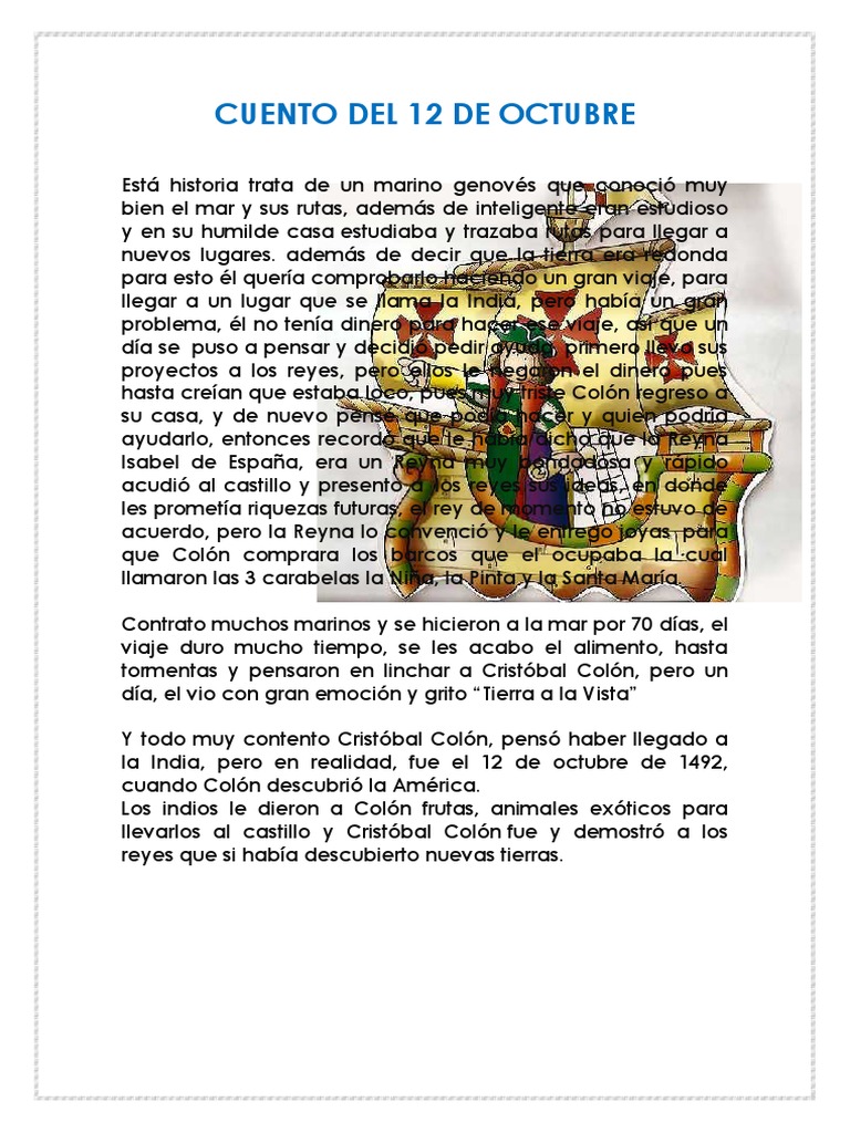 Cuento Del 12 de Octubre | PDF