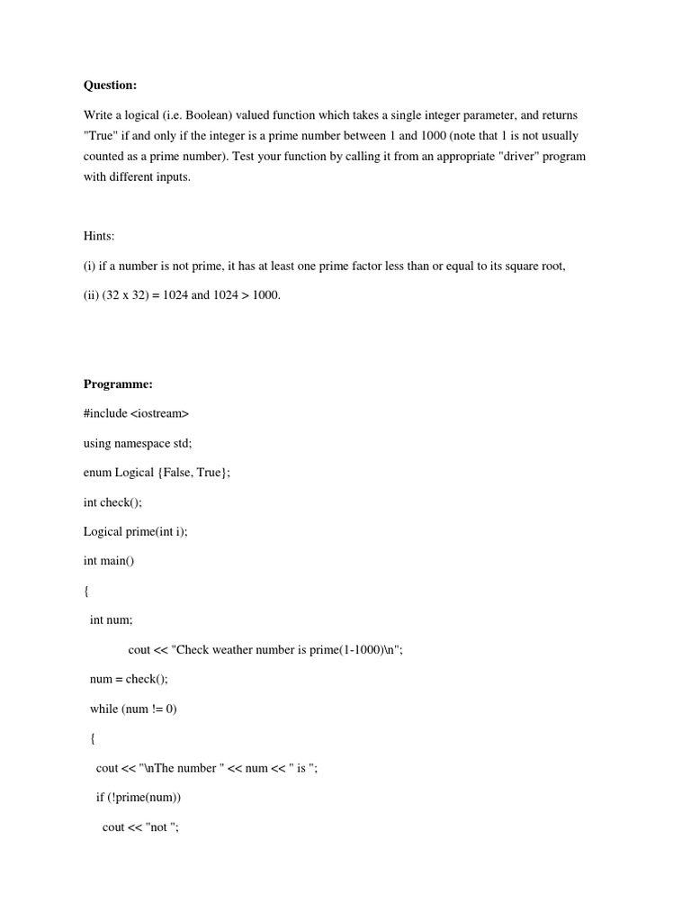 C++ Codes For Advance Prime Number With Non Prime Number Square | PDF