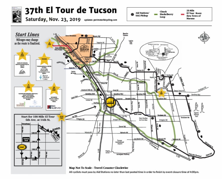2019 El Tour de Tucson Route Map | PDF