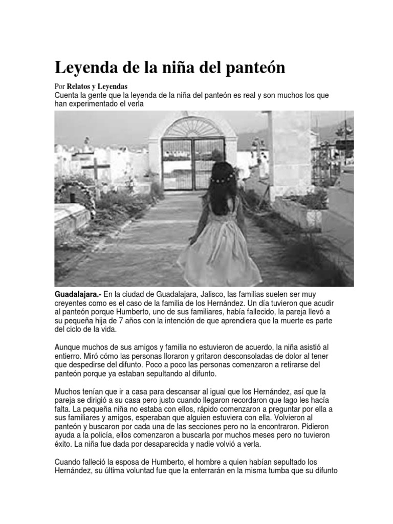 Leyenda de La Niña Del Panteón | PDF