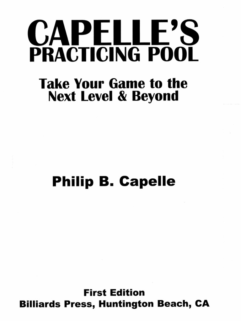 Phil Capelle Practicing Pool PDF | PDF
