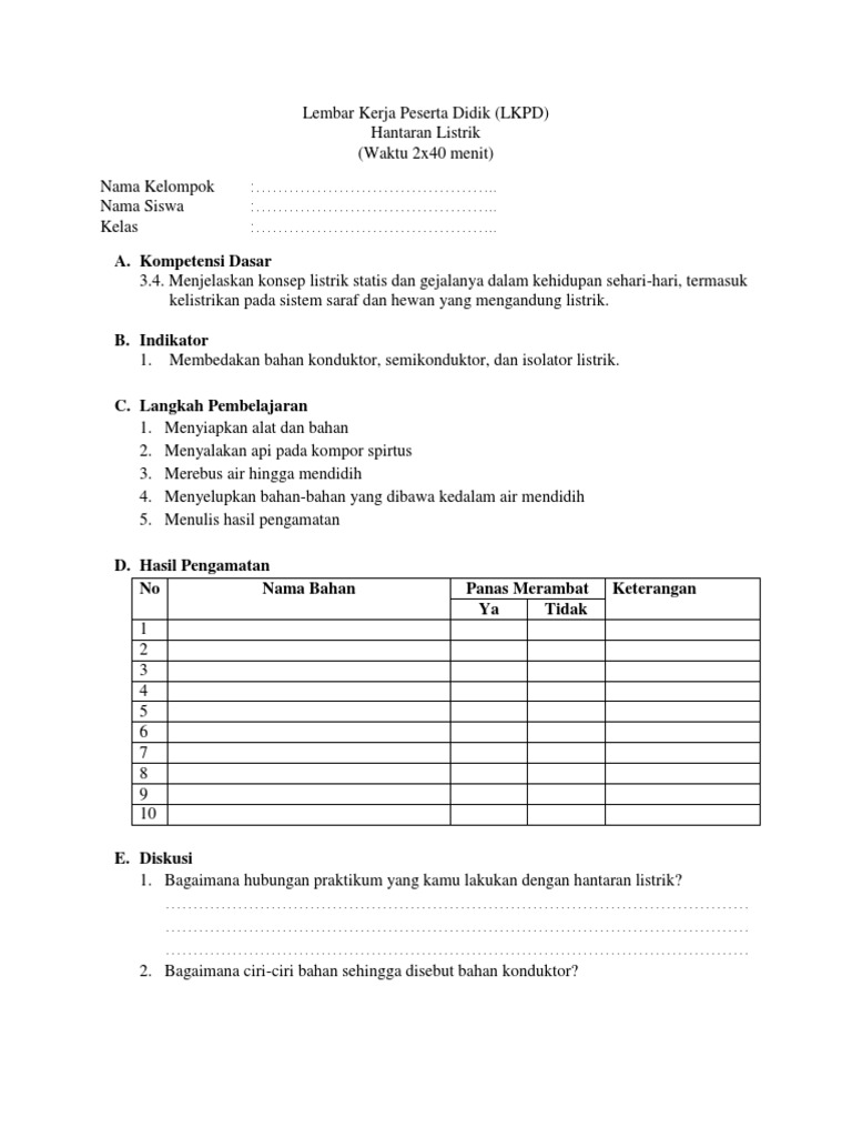 LKPD Ipa SMP 3.4 Kelas 9 | PDF