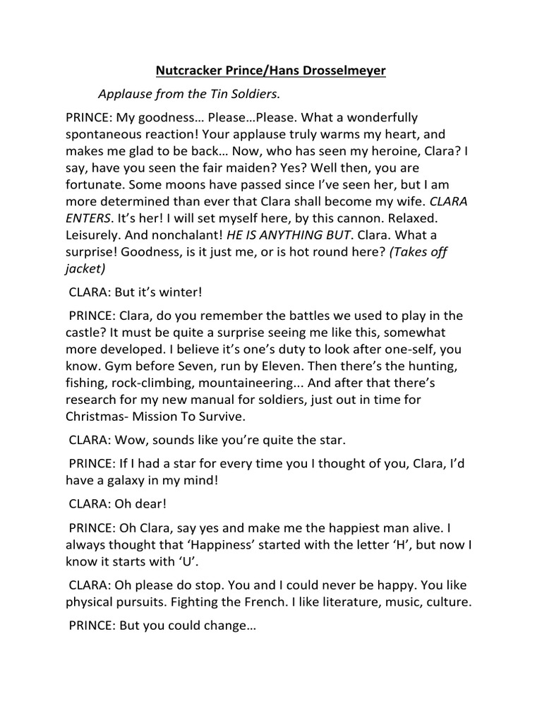 Nutcracker Prince Script | PDF