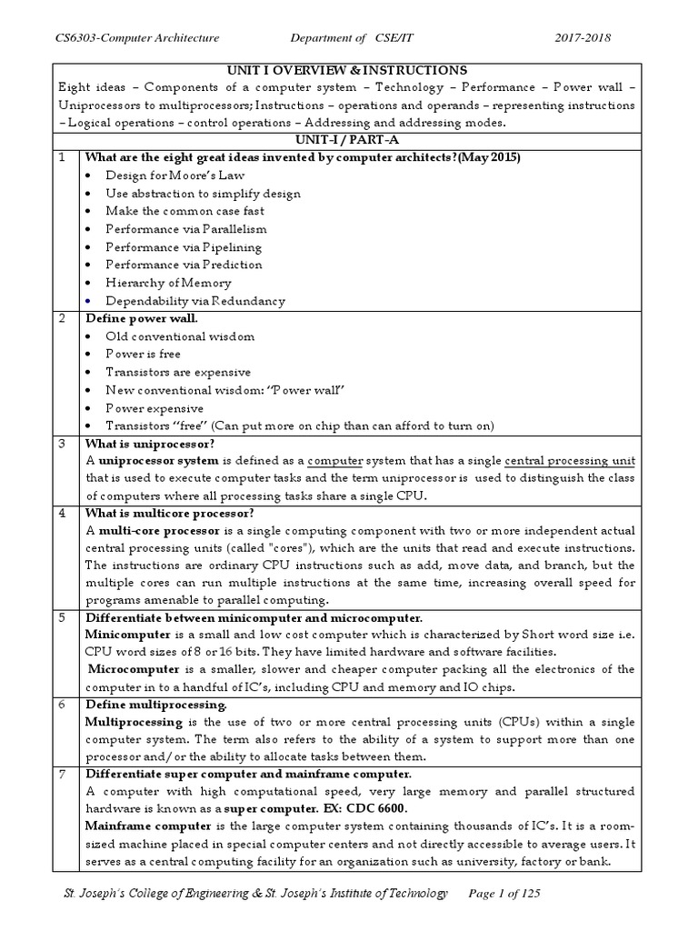 Computer Architecture | PDF | Central Processing Unit | Parallel Computing
