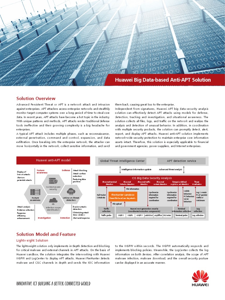 Huawei Big Data-Based Anti-APT Solution | PDF | Computer Security ...