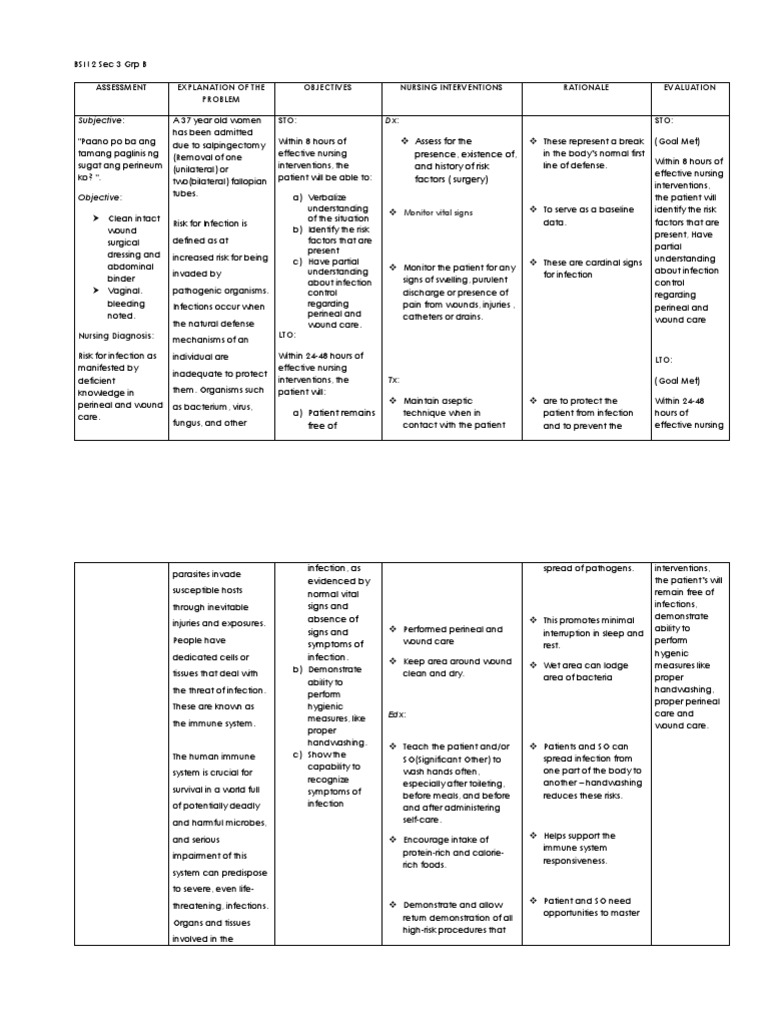 NCP Risk For Infection | PDF | Infection | Hand Washing
