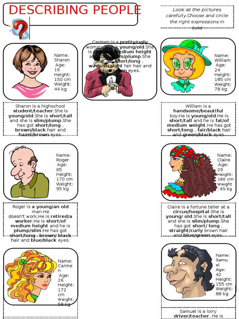 Describing People: A Collection of Physical Descriptions and Personal ...