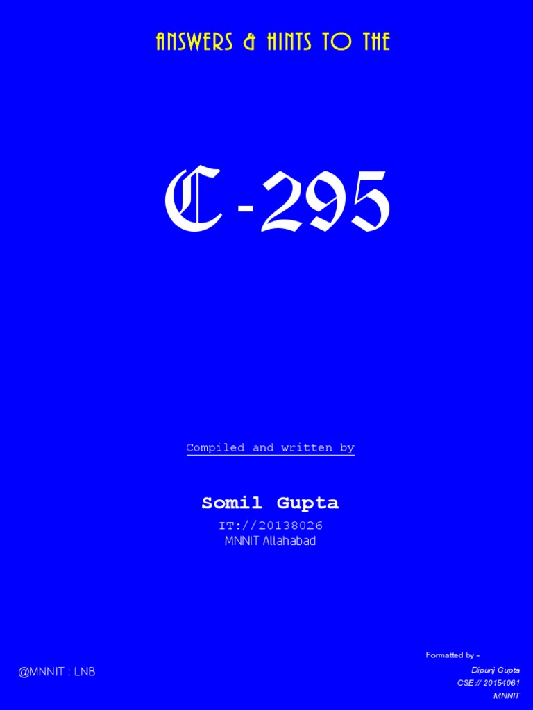 C 295 Questions and Solutions | PDF | Pointer (Computer Programming ...