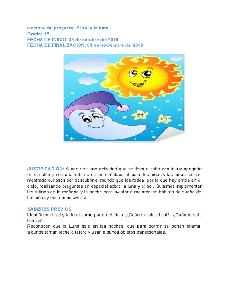 Proyecto El Sol y La Luna | PDF | Luna | Dom