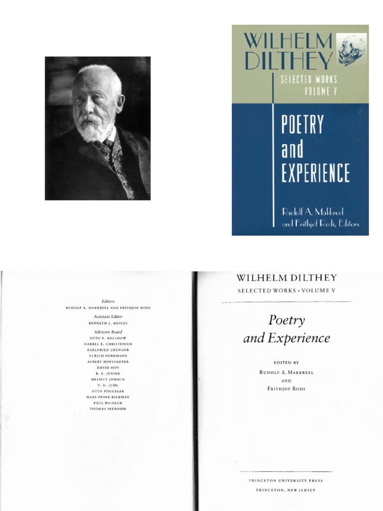 Wilhelm Dilthey, Poetry and Experience PDF | PDF | Aesthetics | Poetry