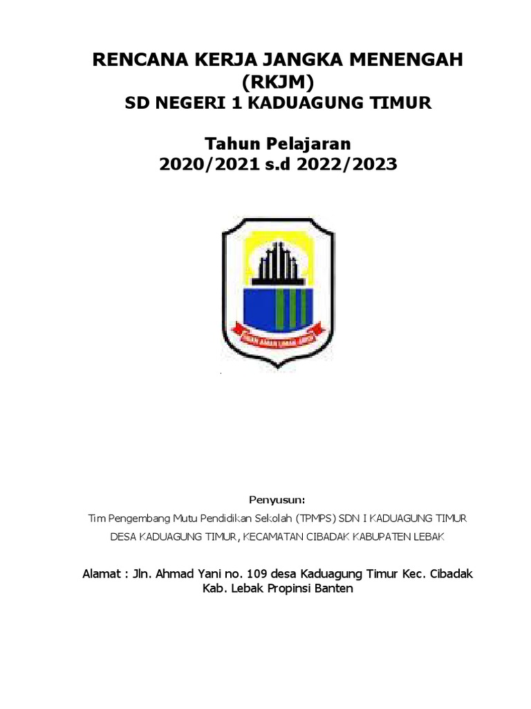 RKJM SDN 1 Kaduagung Timur 2020-2023 | PDF | Karier & Perkembangan ...