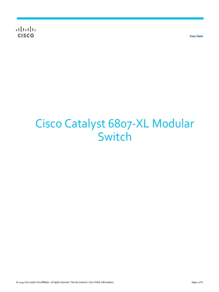 Cisco Catalyst 6807-XL Modular Switch: Data Sheet | PDF | Cisco Systems ...
