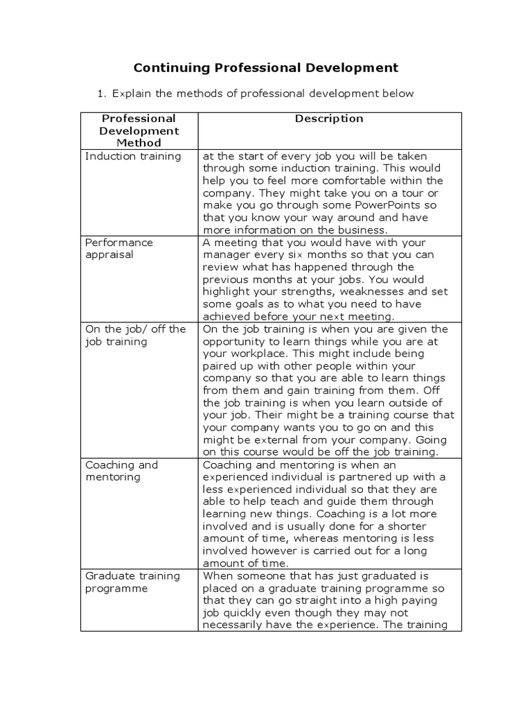 06 Continuing-Professional-Development | PDF | Mentorship | Educational ...