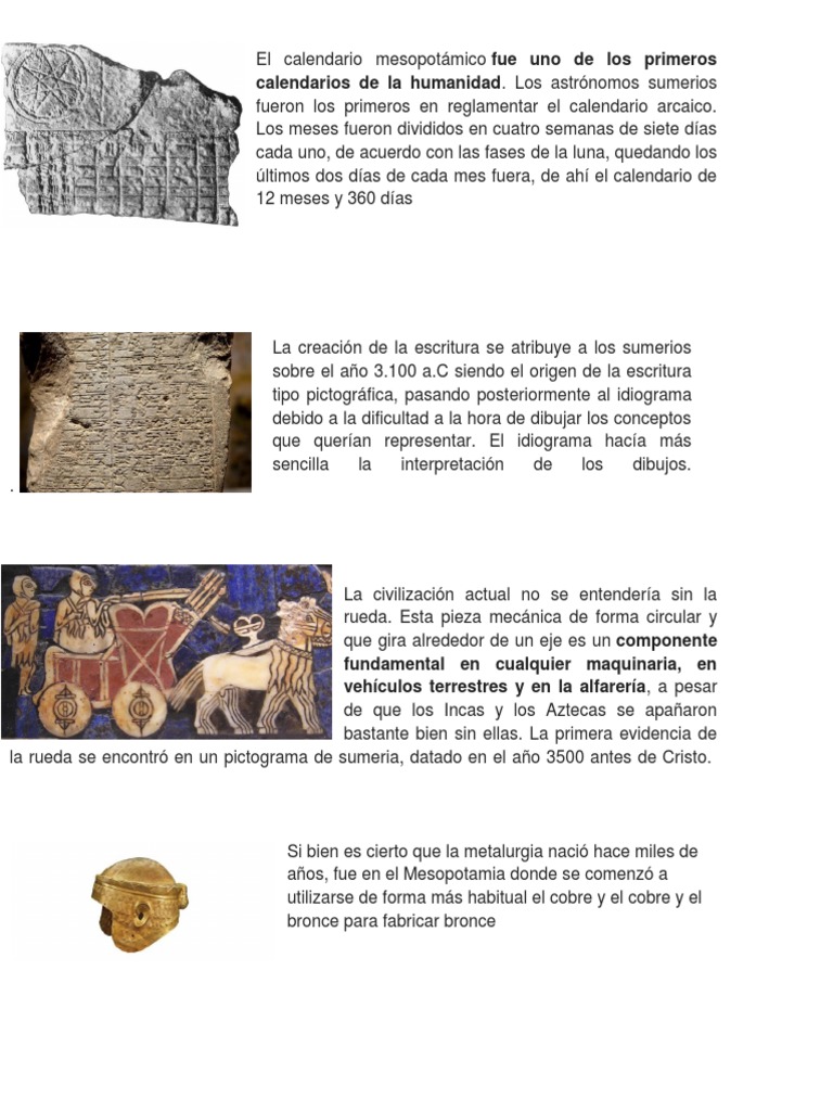 Calendario y avances sumerios | PDF | Sumeria | Mesopotamia