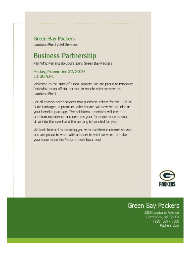 Green Bay Packers Flyer | PDF