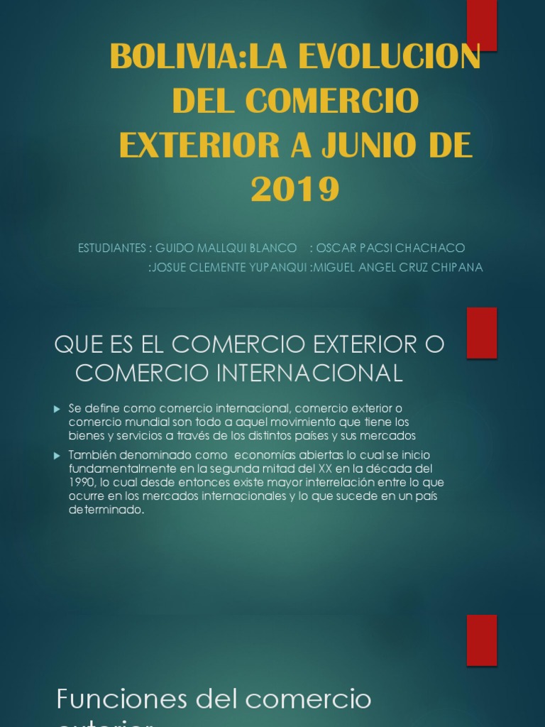 La Evolucion Del Comercio Exterior en Bolivia A | PDF | Comercio | El comercio internacional