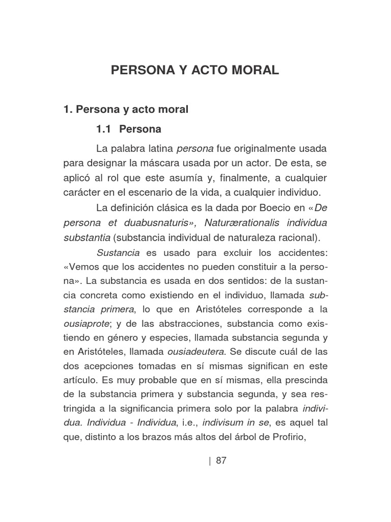 Persona y Acto Moral | PDF | Moralidad | Metafísica de la mente
