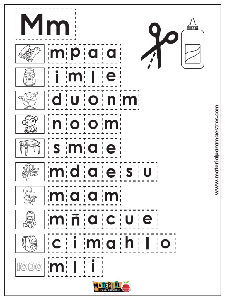 Recorta y Forma La Palabra - Silabas | PDF