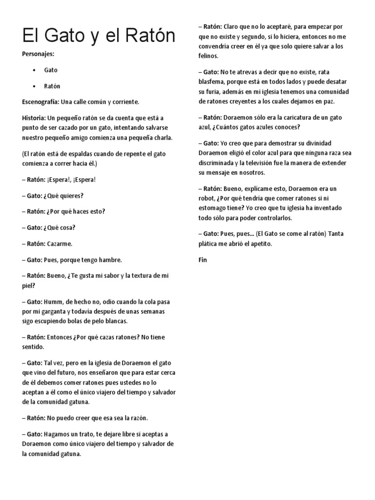 El Gato Y El Ratón Pdf Gatos
