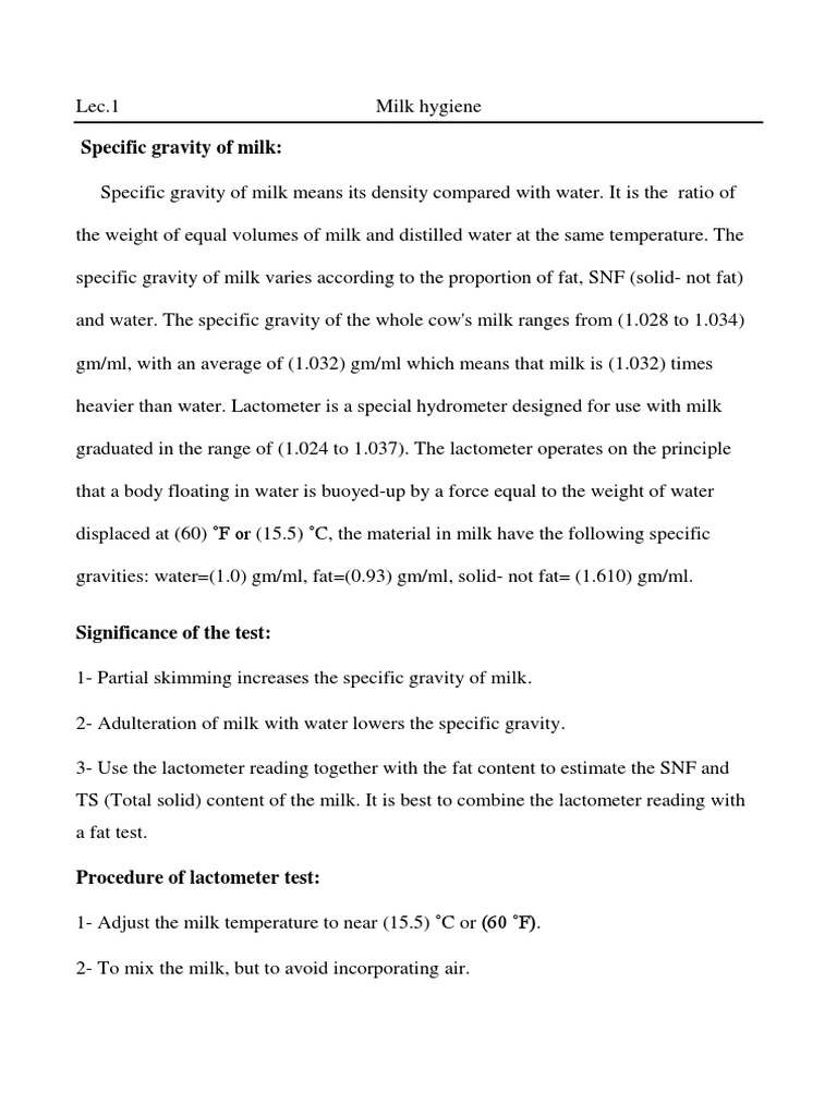 Milk Gravity | PDF | Physical Quantities | Quantity