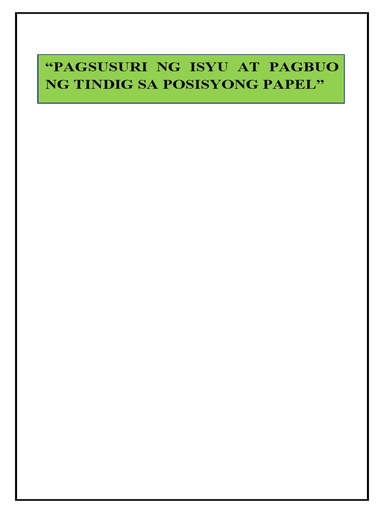 Written Report Filipino | PDF