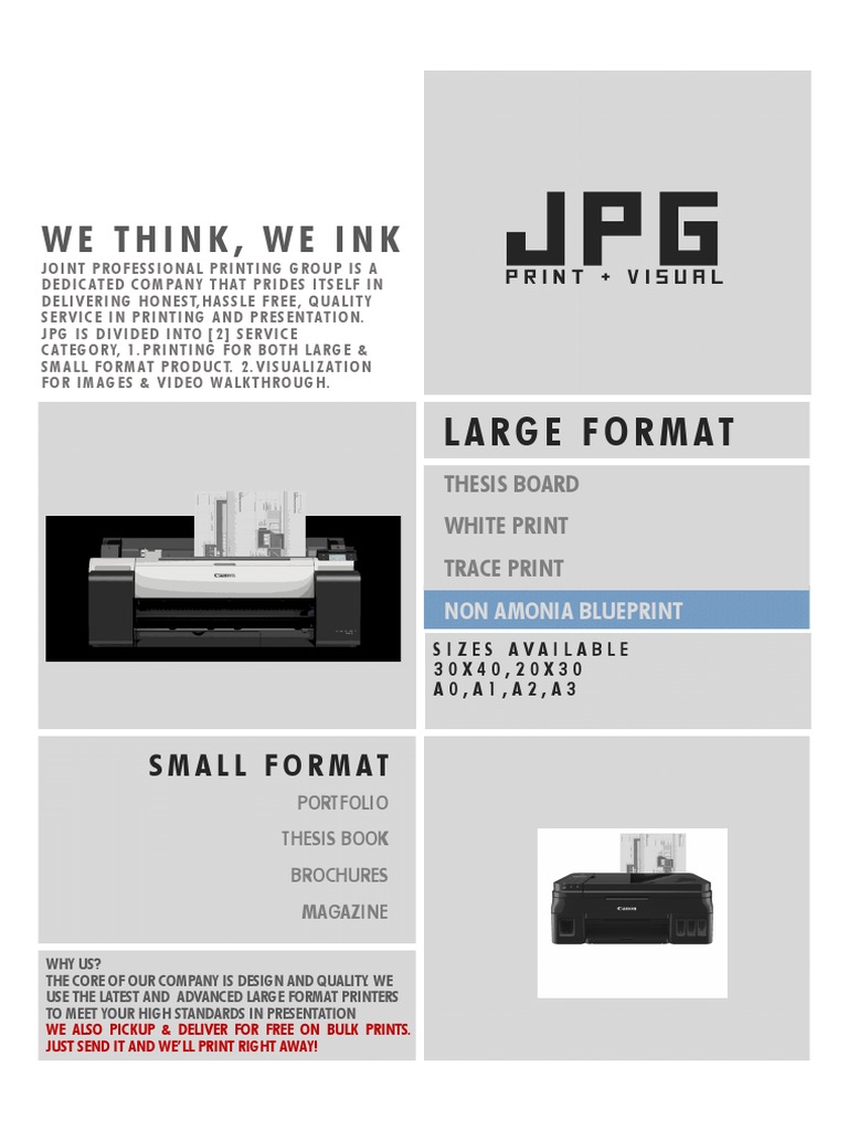 We Think, We Ink: Print + Visual | PDF | Design | Printing
