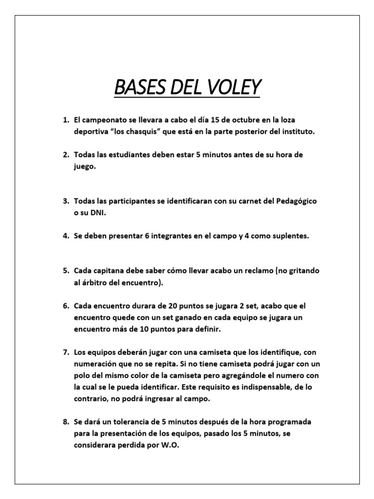 Bases Del Voley | PDF