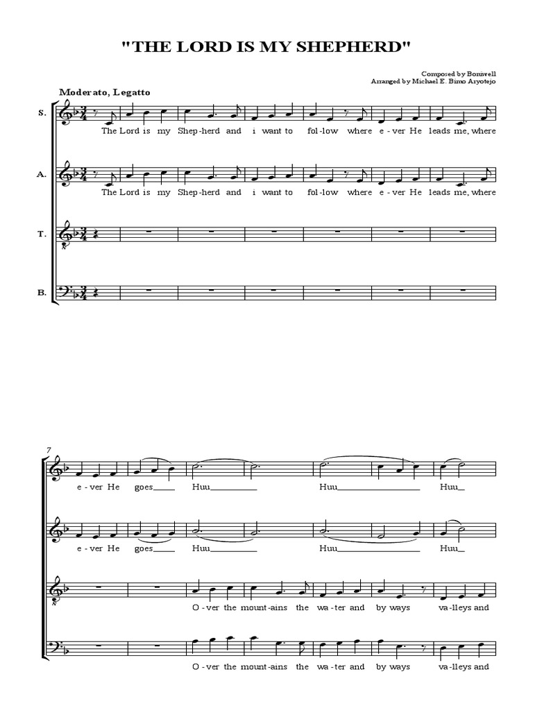 The Lord is My Shepherd Sheet Music | PDF