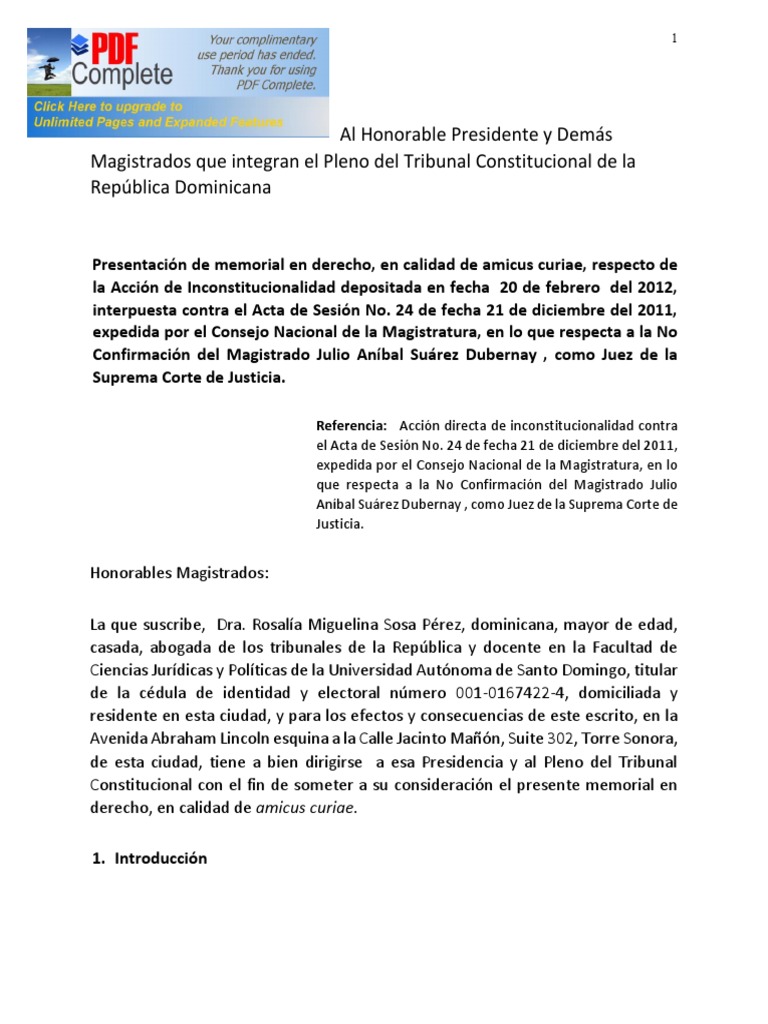 Amicus Curiae 96 P | PDF | Juez | Debido al proceso