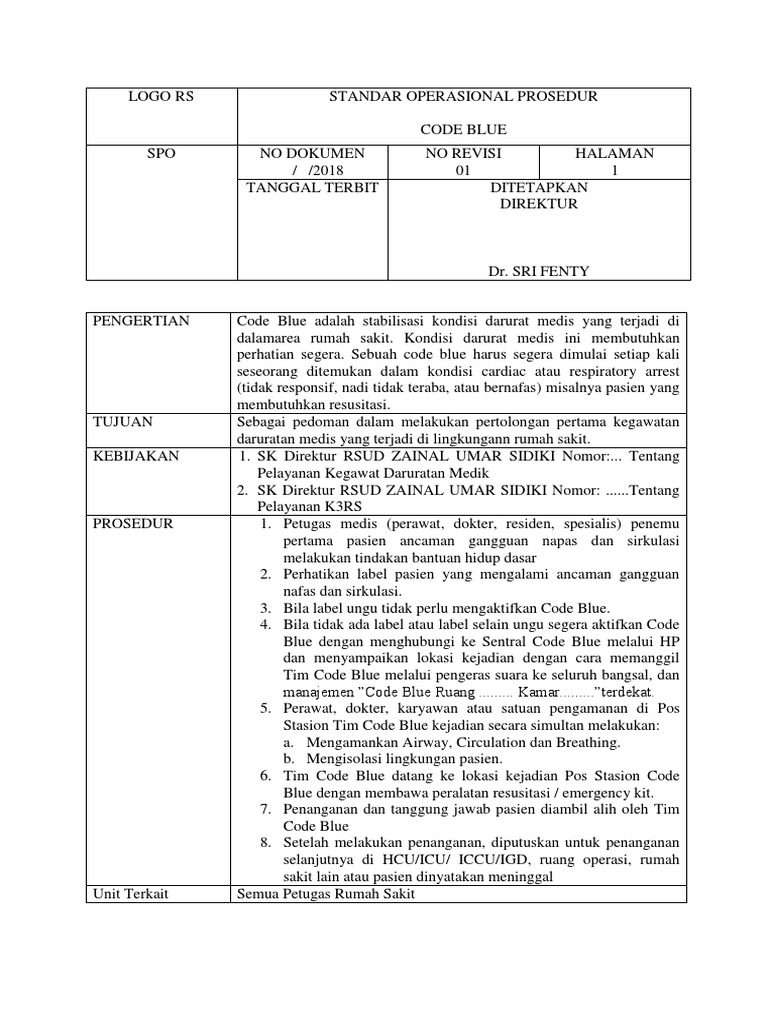 Sop Code Blue | PDF