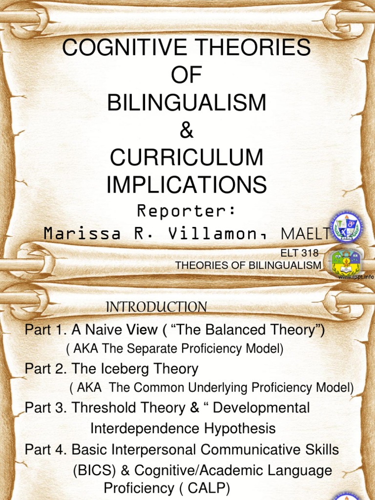 Cognitive Theories of Bilingualism | PDF | Multilingualism | Second ...