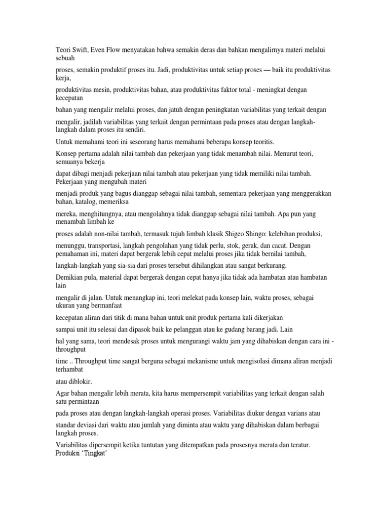 Teori Swift Even Flow | PDF