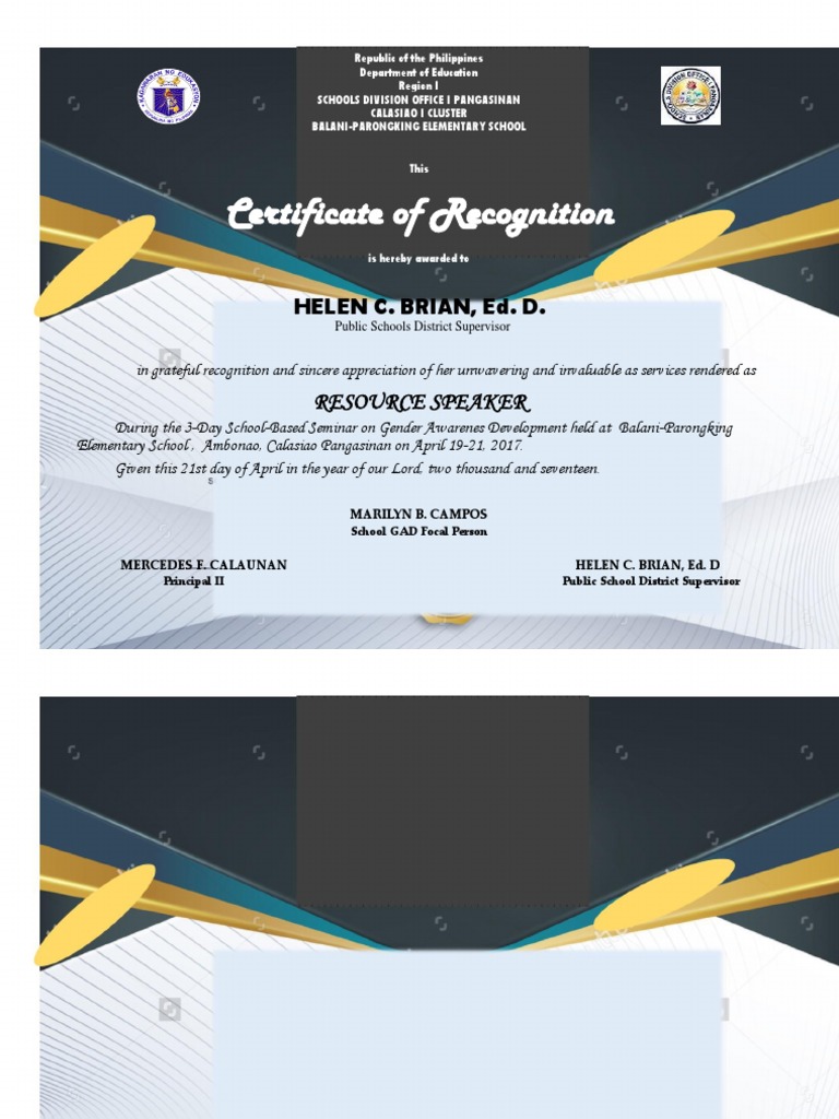 Certificate of GAD | PDF